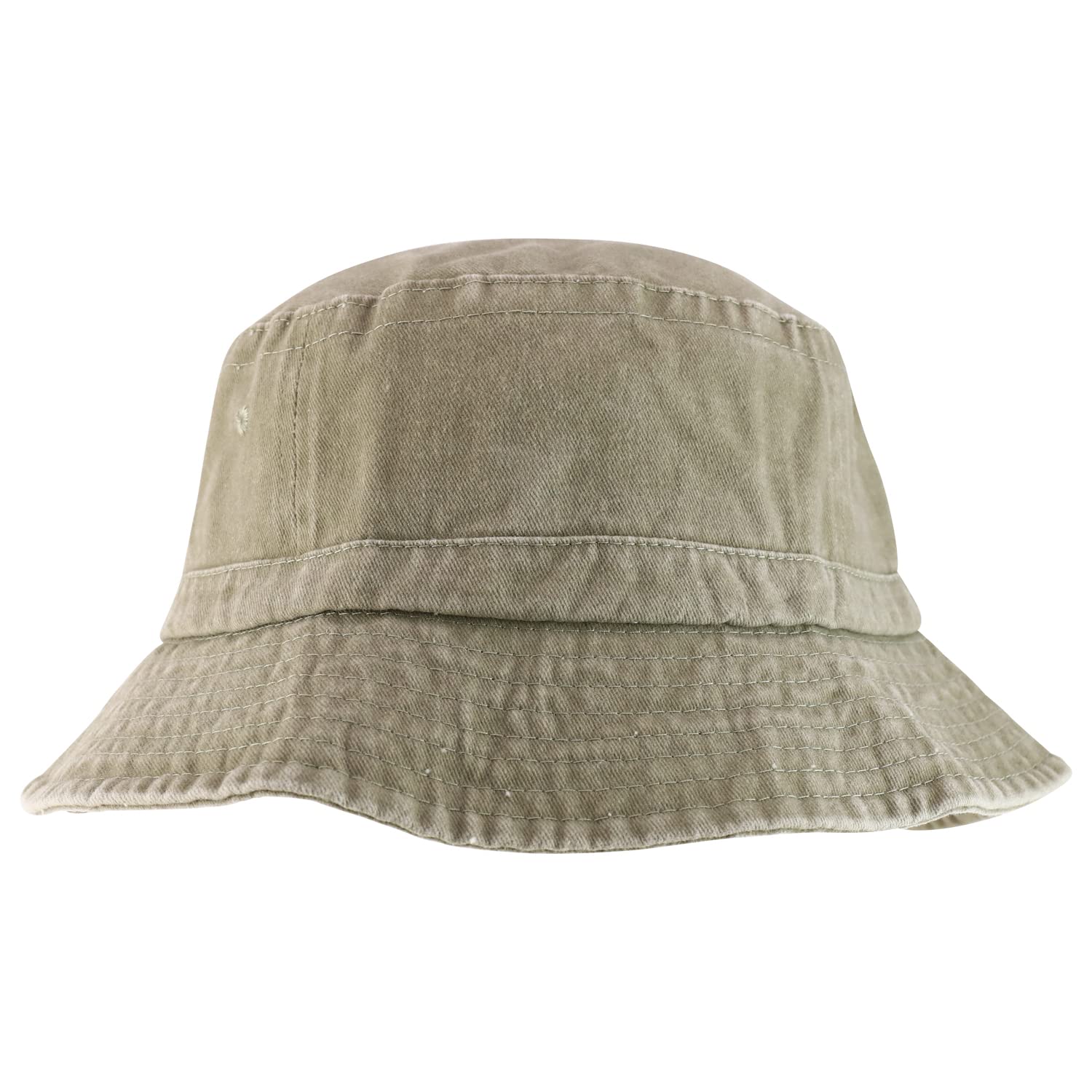 Armycrew XXL Oversize Pigment Dyed Washed Bucket Hat Fits Upto 3XL - Khaki - 2XL - 3XL