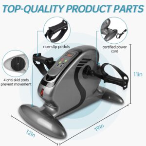 Ps mini exercise bike electric pedal exerciser with remote indoor under table bicycle pedal exerciser for hands, arms, knees, legs physical recovery exercise equipment hawker exerciser for the elderly