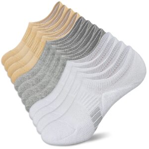 amutost no show socks womens athletic cushion ankle footies low cut socks 5-6 pair