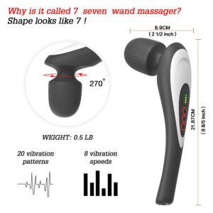 Handheld Personal Vibrating Massager - Cordless Electric Muscle Massager, Deep Tissue Massager for Neck Back Shoulder Foot, Portable Wand Massage for Full Body (Black)