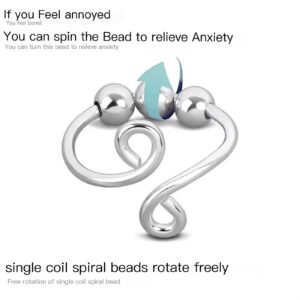 Female Anxiety Relief Ring, The Opening of The Rotary Cylindrical Ring can be Adjusted, and The Rotary Fashionable Men's and Women's Rings. (Adjustable) (Color : A, Size : 0.58inch)