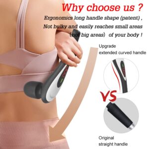 Handheld Personal Vibrating Massager - Cordless Electric Muscle Massager, Deep Tissue Massager for Neck Back Shoulder Foot, Portable Wand Massage for Full Body (Black)