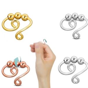 Female Anxiety Relief Ring, The Opening of The Rotary Cylindrical Ring can be Adjusted, and The Rotary Fashionable Men's and Women's Rings. (Adjustable) (Color : A, Size : 0.58inch)