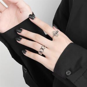 Female Anxiety Relief Ring, The Opening of The Rotary Cylindrical Ring can be Adjusted, and The Rotary Fashionable Men's and Women's Rings. (Adjustable) (Color : A, Size : 0.58inch)