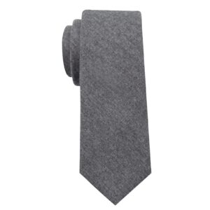 mantieqingway mens ties 2.36" cotton skinny ties for men wedding party solid color necktie (grey)