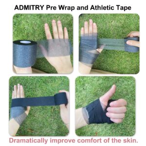 ADMITRY (5 Pack) Black Athletic Tape,Sports Tape Strong Stick No Sticky Residue for Hockey Climbing Sports Medical Splints (Black,1.5 Inches)