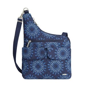 travelon anti-theft classic crossbody bag, geo sunflower, one size