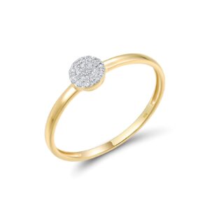 santuzza 10k yellow solid gold round shape genuine diamond simple dainty ring for women (6)