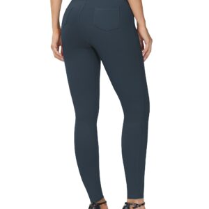 THE GYM PEOPLE Women's Casual Yoga Leggings High Waisted Tummy Control Workout Pants with 4 Pockets Charcoal Grey