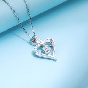 AGVANA Sterling Silver Initial Necklaces for Her Rose Flower Heart Letter B Pendant Initial Necklace Jewelry Anniversary Birthday Gifts for Women Mom Wife