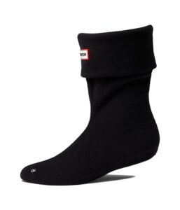 hunter recycled fleece short boot socks black xl (men's shoe 10-12)