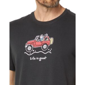 Life is Good. Men's Offroad Jake SS Crusher Tee, Jet Black, Small