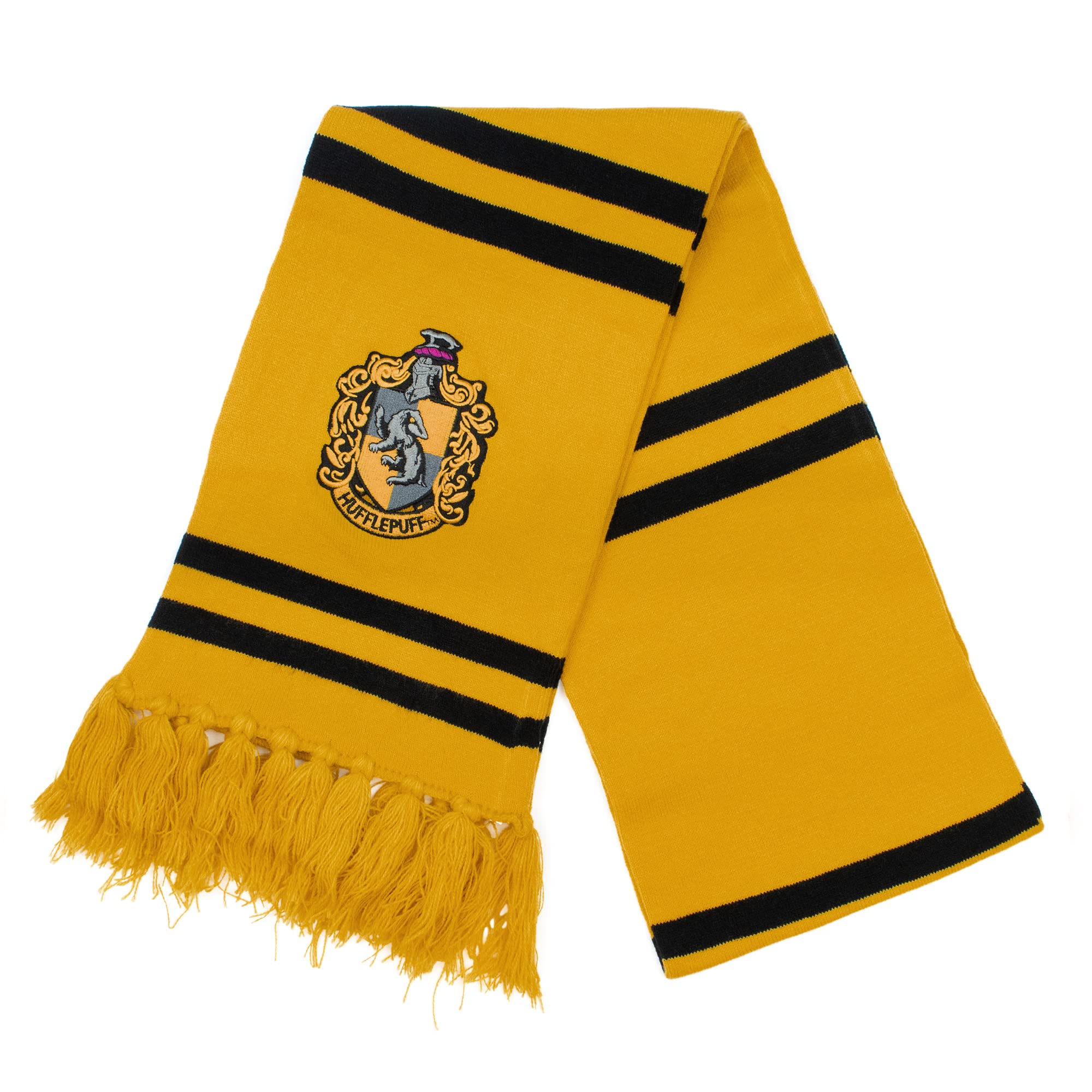 Culture Fly Harry Potter Hufflepuff Premium Knit Scarf Beanie Socks 3pc Winter Bundle Gift Set