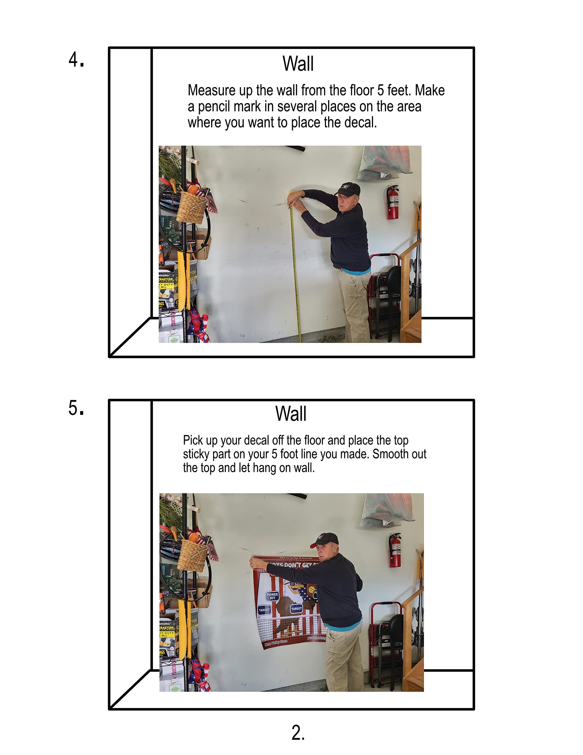 Pickleball Racquet Sport Wall Drill Target Decal - Peel and Stick Poster - A Dink Pad for Pickleball Training - Perfect Aids and Equipment - Be A Slam Master Today