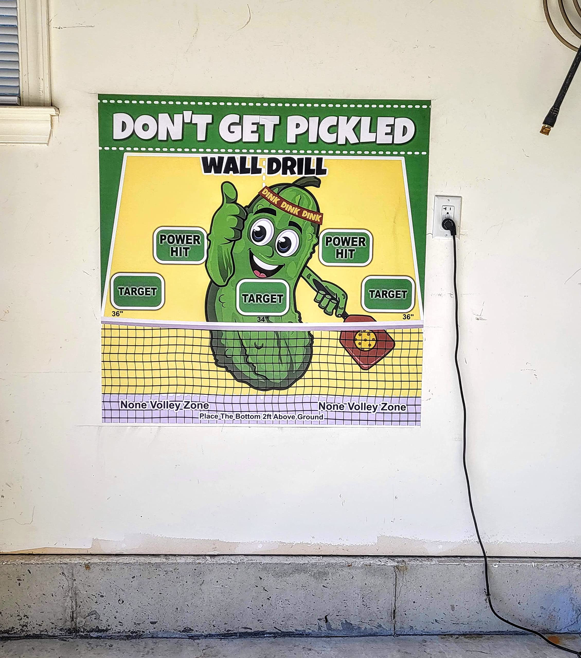 Pickleball Racquet Sport Wall Drill Target Decal - Peel and Stick Poster - A Dink Pad for Pickleball Training - Perfect Aids and Equipment - Be A Slam Master Today