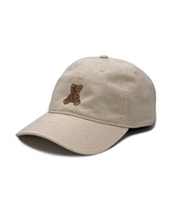 riot society teddy bear embroidered dad hat - sand, one size