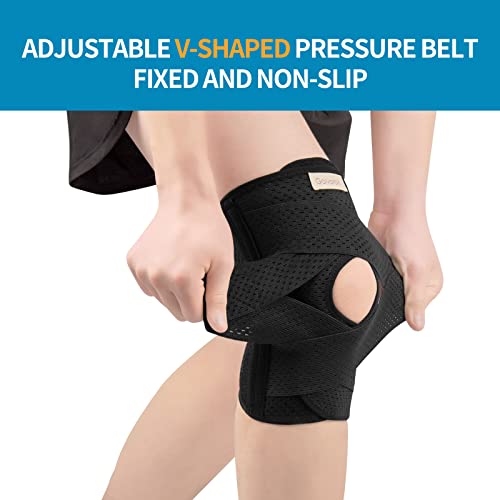 Galvaran Knee Brace with Side Stabilizers for Meniscal Tear Knee Pain ACL MCL Arthritis Injuries Recovery, Breathable Adjustable Knee Support for Men and Women