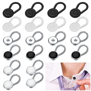 tooinkcv 20 pcs shirt collar button extenders, elastic collar extenders for mens shirts, 5 styles dress shirt tie neck collar button expanders for expanding length men women dress shirts