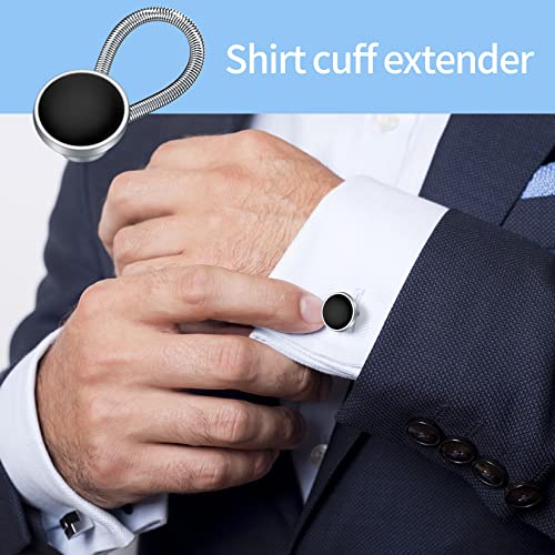 TOOINKCV 20 Pcs Shirt Collar Button Extenders, Elastic Collar Extenders for Mens Shirts, 5 Styles Dress Shirt Tie Neck Collar Button Expanders for Expanding Length Men Women Dress Shirts