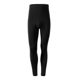 yufeida men's thermal bottoms high waisted compression leggings pants tummy control shaping pants base thermal bottoms black