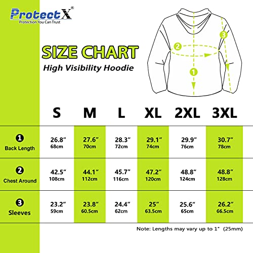 ProtectX 2-Pack Men High Visibility Lightweight Long Sleeve Hoodie, UPF 50+ Sun Protection T Shirts, SPF Outdoor UV Shirt, Neon Green - X Large