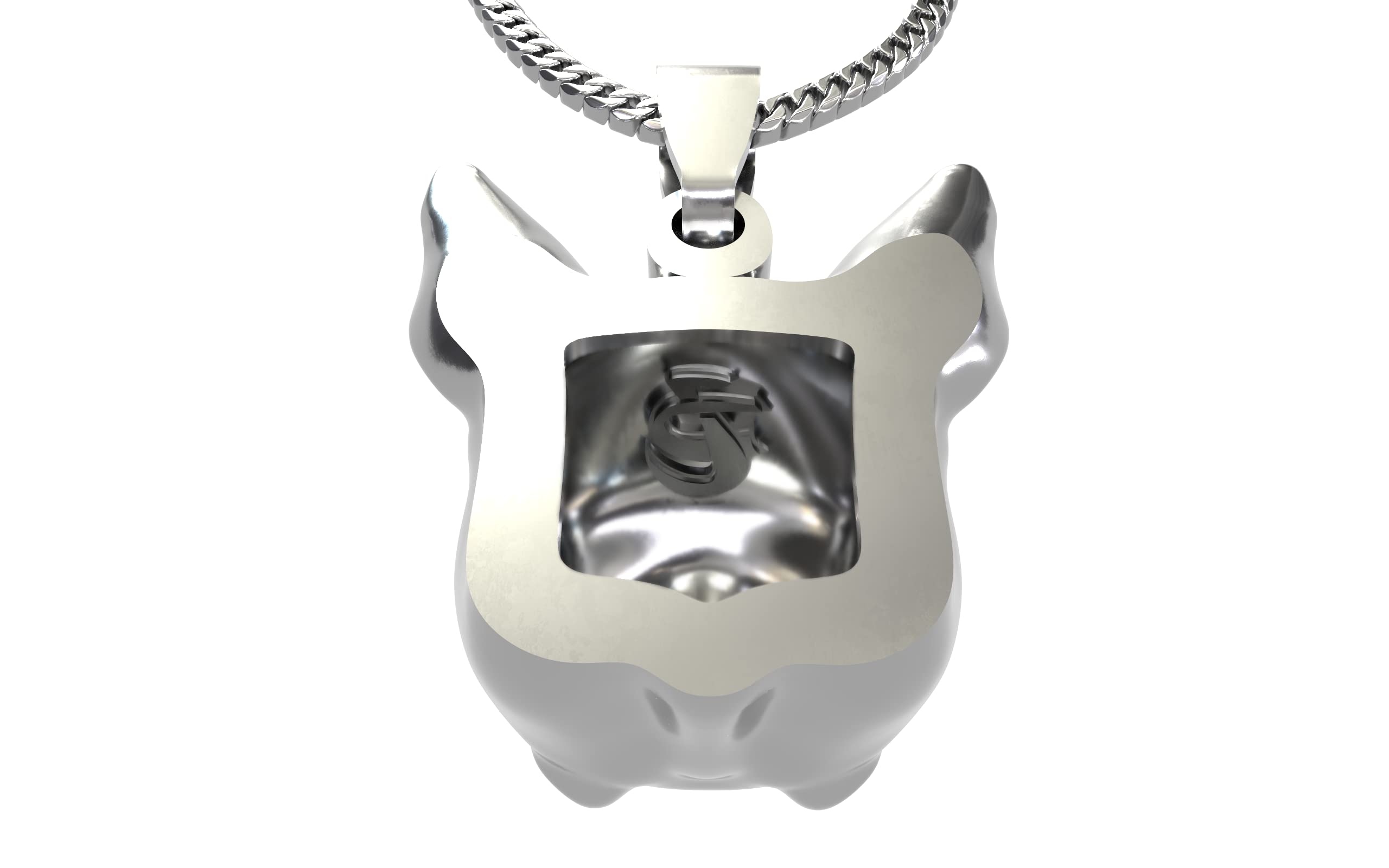 SC SWICK CREATIONS Boston Terrier Dog Head 925 Sterling Silver Pendant