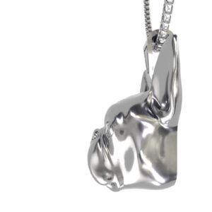 SC SWICK CREATIONS Boston Terrier Dog Head 925 Sterling Silver Pendant