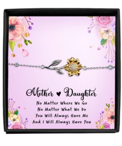 mother daughter bracelet, inspirational gifts for mom from daughter, christmas birthday mother daughter jewelry