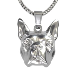 SC SWICK CREATIONS Boston Terrier Dog Head 925 Sterling Silver Pendant