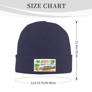 Jimmy Singer Buffett Beanie Hat Mens Warm Cap Winter Multifunctional Knit Hat Graphic Skull Caps Navy Blue