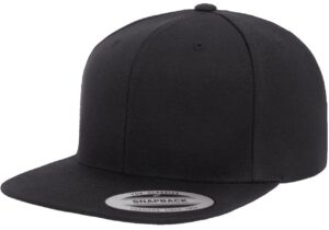 mrlahat 6089 yupoong yp by flexfit 6-panel structured flat visor classic snapback cap with black bandana (black)