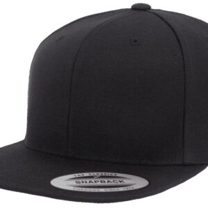 Mrlahat 6089 Yupoong Yp by Flexfit 6-Panel Structured Flat Visor Classic Snapback Cap with Black Bandana (Black)