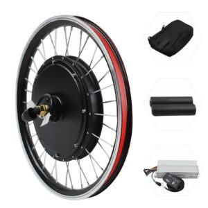 VPABES 48V 1000W Electric Bicycle Conversion Kit,20inch E-Bike Front Wheel Hub Motor Conversion Kit 50KM/H High Speed SW-810LED Display