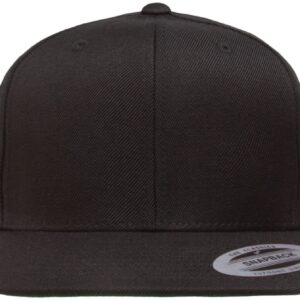 Mrlahat 6089 Yupoong Yp by Flexfit 6-Panel Structured Flat Visor Classic Snapback Cap with Black Bandana (Black)