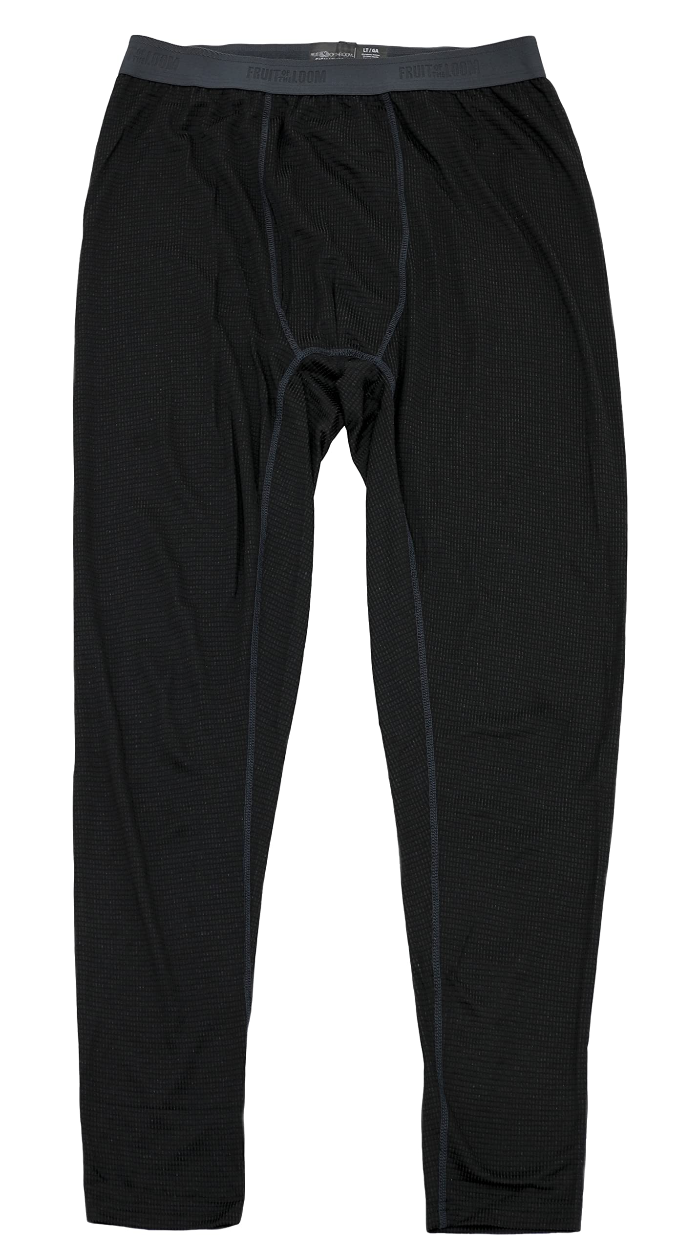 Fruit of the Loom Signature Men's Grid Tech L3 Thermal Base Layer Pant, X-Large Black Soot