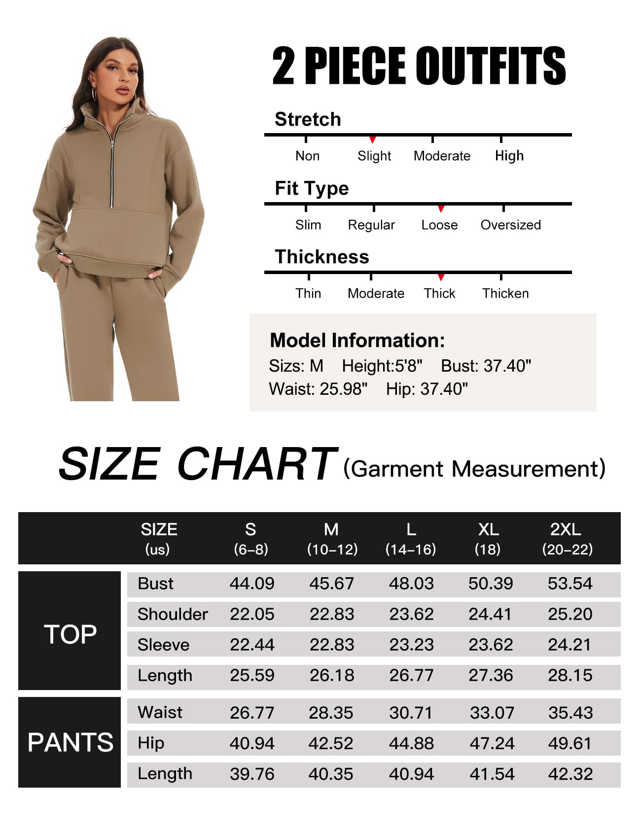 COZYPOIN Women Fleece 2 Piece Outfit Half Zip Sweatshirt and Joggers Sweatpants Y2K Set Tracksuit(Black-M)