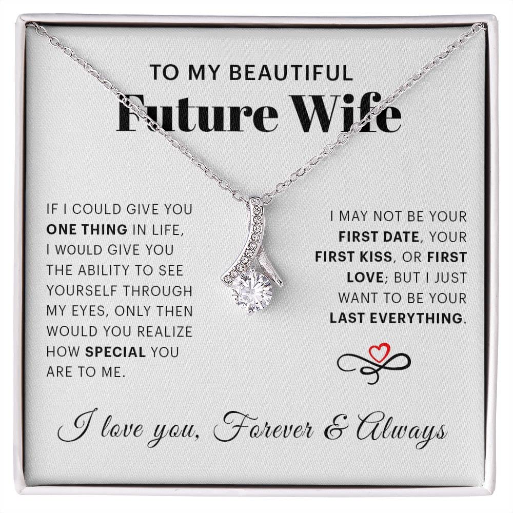 MDPrints To My Soulmate Necklace For Women, Future Wife Necklace, Fiance Gifts For Her, To My Wife Necklace Wedding Anniversary Present For Wife, Beautiful Soulmate Jewelry On Christmas, Stainless