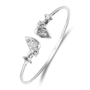 better jewelry queen nefertiti thin west indian bangles bangle cuff bracelet .925 sterling silver, 1 piece (silver, 7.5)