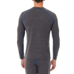 Fruit of the Loom Men's Breathable Thermal Baselayer Crew Top, Greystone Heather, S