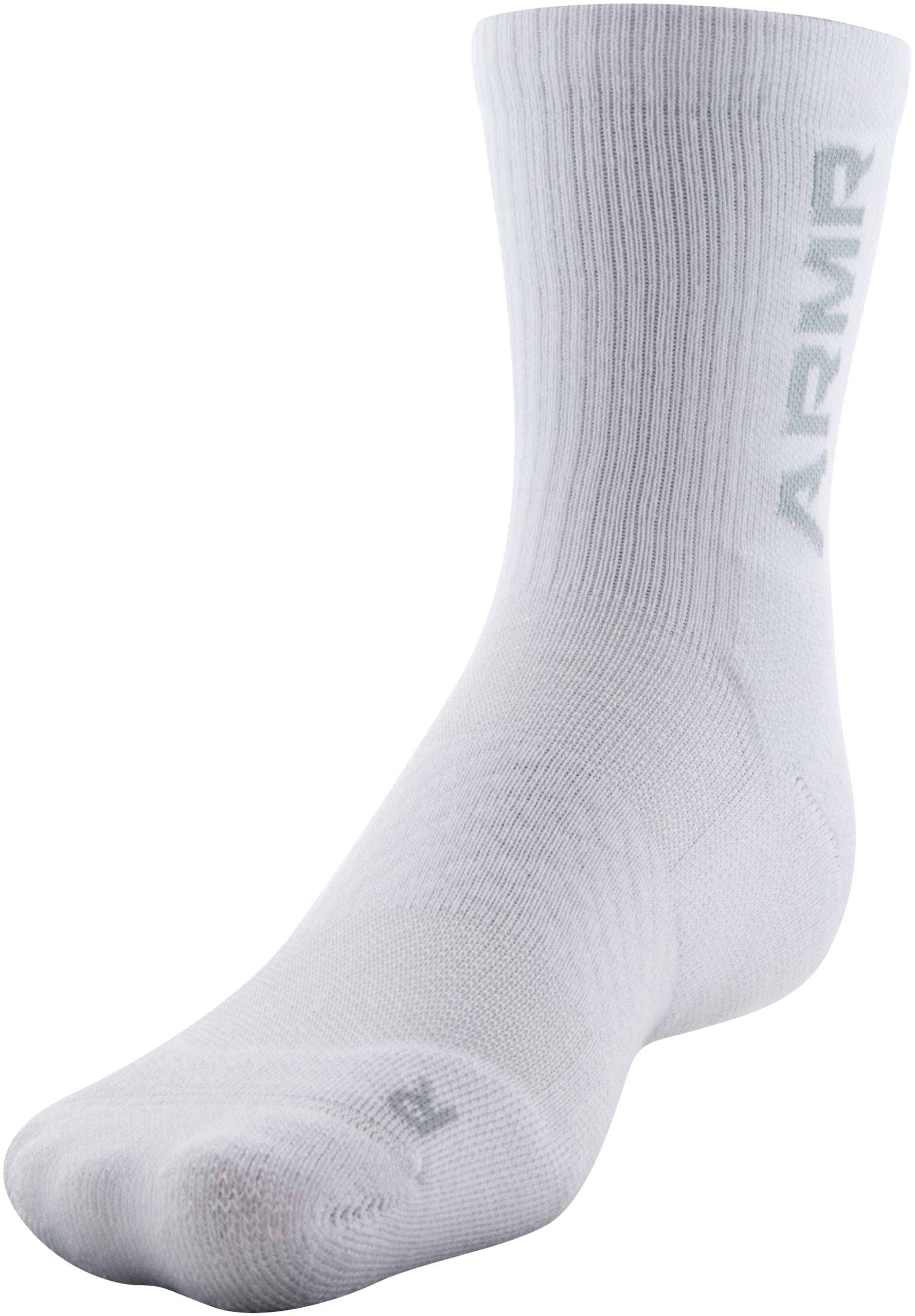 Under Armour Standard 3-Maker Mid-Crew Socks, 3-Pairs, White, Large