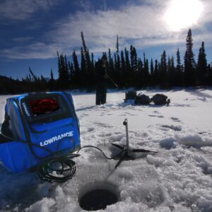 Lowrance ActiveTarget Explorer Portable Ice Kit with ActiveTarget Transducer, Bag, 24Ah Battery, Transducer Pole (No Display Included)