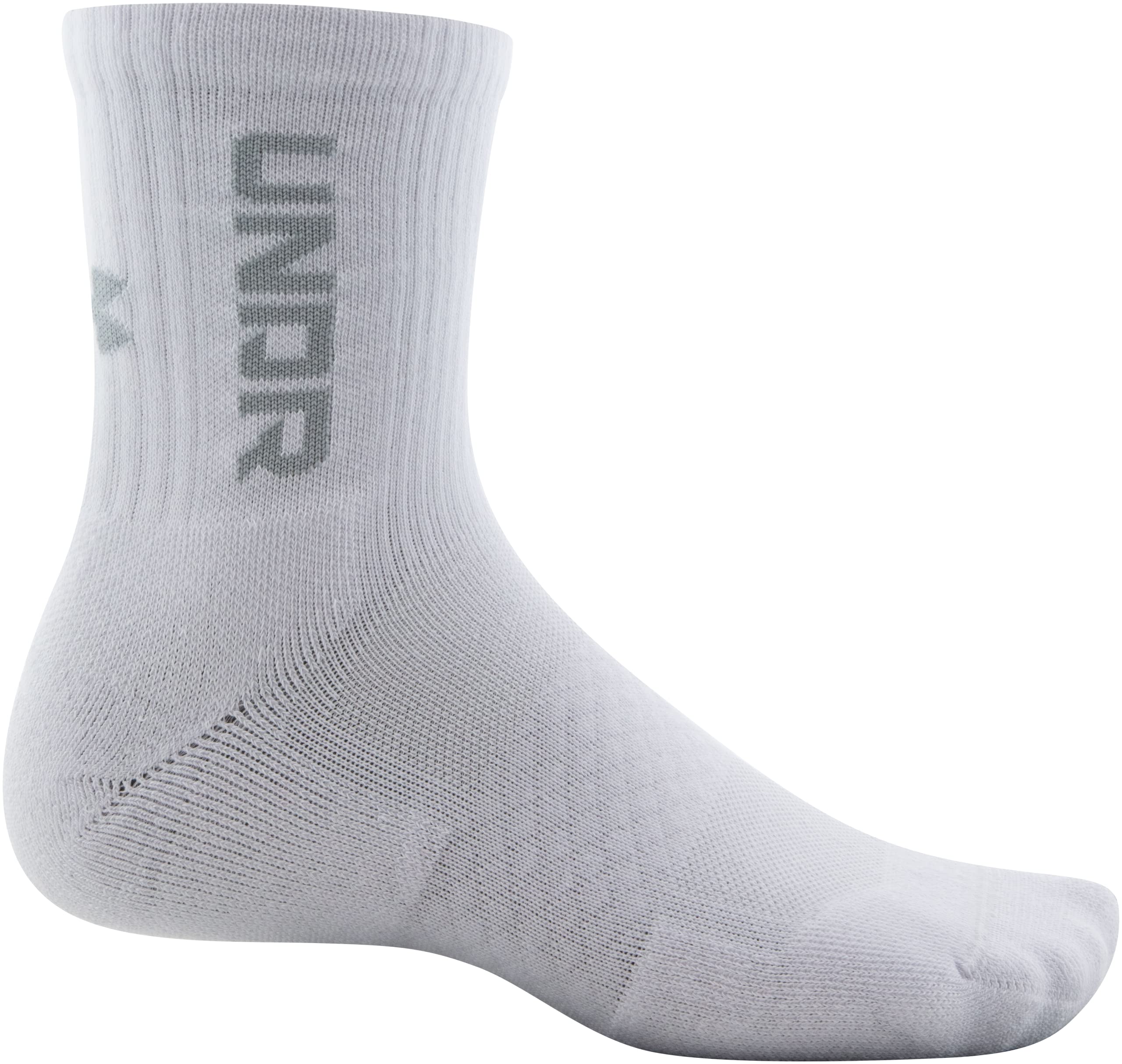 Under Armour Standard 3-Maker Mid-Crew Socks, 3-Pairs, White, Large