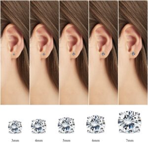 LOYALLOOK 12 Pairs 20G Stainless Steel Ear Stud Piercing Cubic Zirconia Barbell Stud Earring Set Screw Flat Back Earrings for Women (10Pairs Style4)