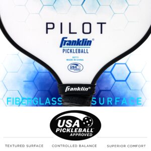 Franklin Sports Pickleball Paddle - Pilot Polypropylene Core Pickleball Racket - Official USA Pickleball (USAP) Approved - Lightweight Paddle w/Max Grit Fiberglass Surface - 10mm Spin Pro Core