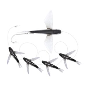 5 pcs/bag blue fly fish saltwater trolling fishing lures tuna mahi wahoo dora saltwater big game fishing tackle (black)