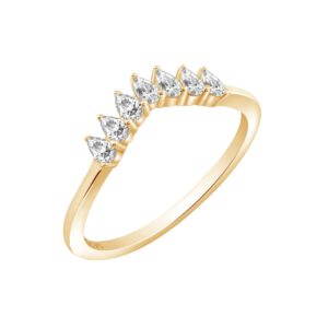 kiera 14k yellow gold clad sterling silver cz wishbone ring for women, size 8