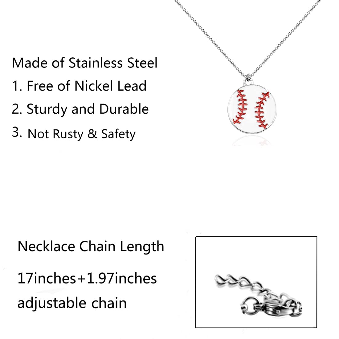 FUSTMW Baseball and Baseball Bat Cross Necklace Baseball Lovers Jewelry Gifts for Baseball Moms Baseball Player Gifts (silver)