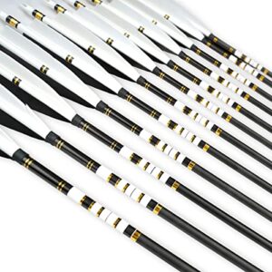 PMZ Archery 31" Mix Carbon Arrow 6pcs 12pcs for Hunting Recurve Bow(6pcs,with Stickers)