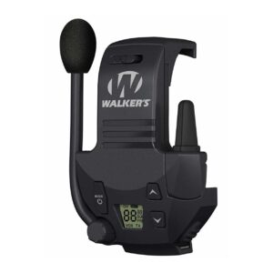 Walker's Tactical/Hunting 2-Mile Range Walkie Talkie for Razor Muffs (3-Pack) Bundle with Heavy-Duty Carabiner (4 Items)