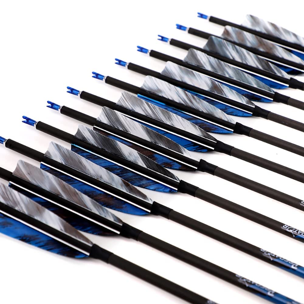 340-Spine Arrow 32-Inch Arrow Target Practice Arrow Hunting Arrow Carbon Arrows Compound Bow Recurve Bow Adult Youth Archery Indoor Outdoor Shooting Bullet Field Tip 18pc Style2